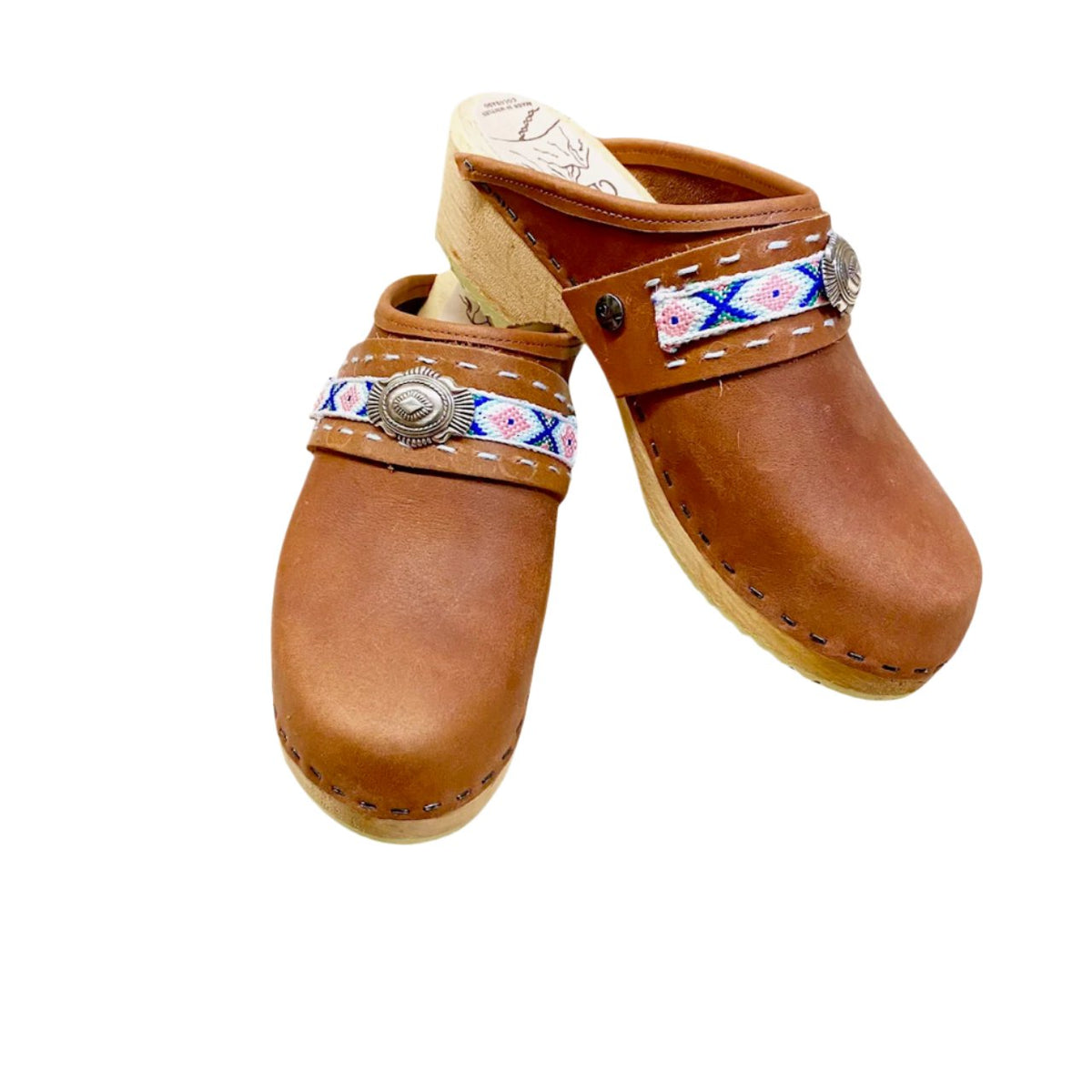Traditional Heel Cinnamon with your choice of Boho strap – Tessa Clogs ...