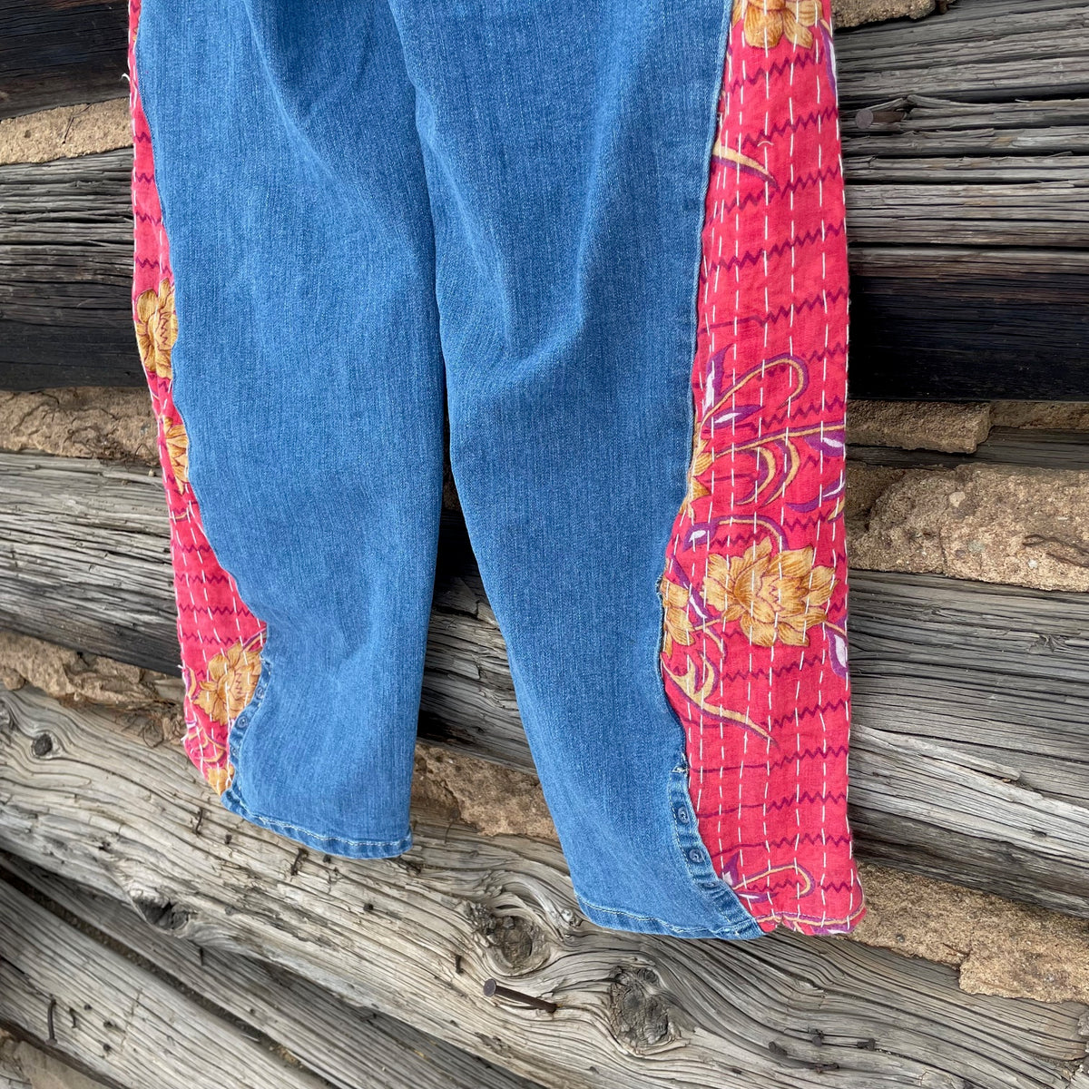 Tessa Upcycled Womens Red Quilt Barrel Jeans Size 6 – Tessa Clogs ...