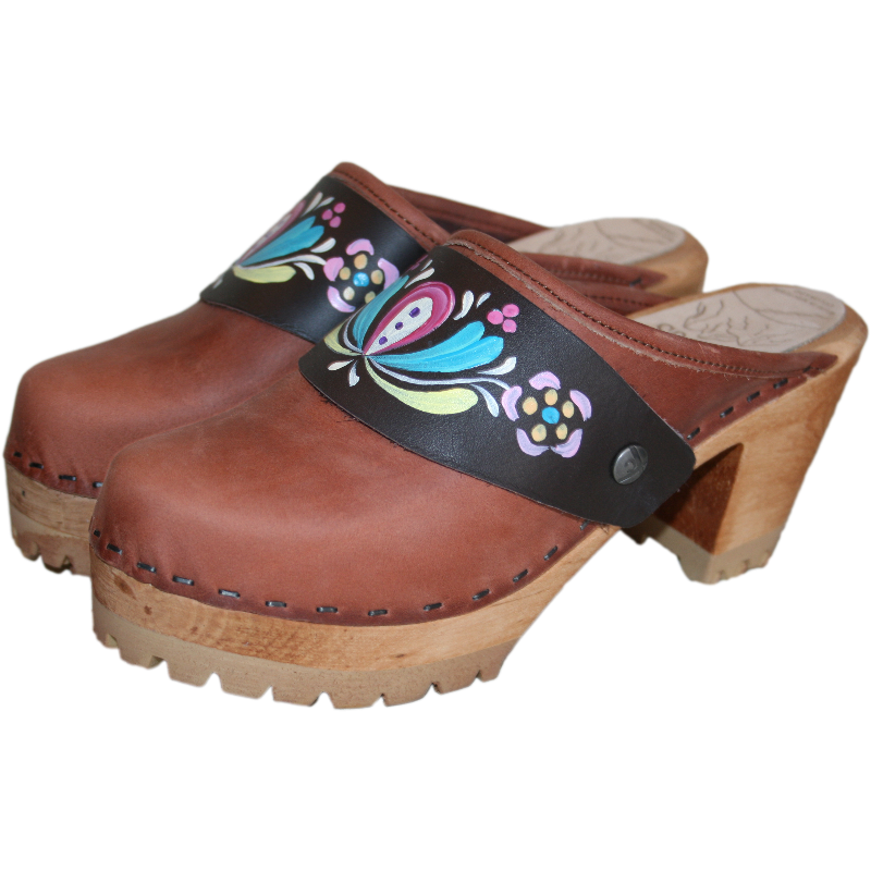 High Heel Mountain Dusty Cinnamon with Hand Painted Astrid Snap Strap ...