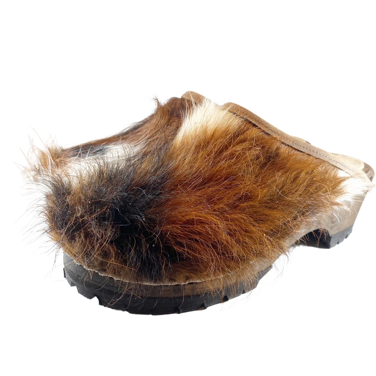 Mountain Sole Furry Tri Colored Pony – Tessa Clogs / Swedish Clog Cabin