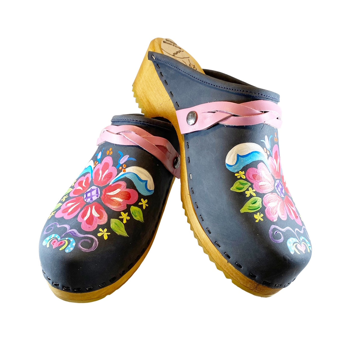 Traditional Heel Denim Blue Petra with your choice of Braided Strap ...