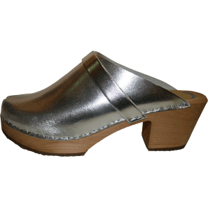 High Heel Silver – Tessa Clogs / Swedish Clog Cabin